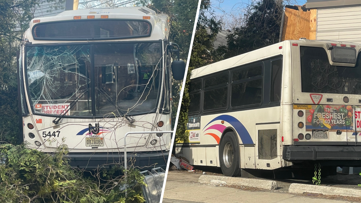 NJ Transit bus crashes into Leonia building – NBC New York