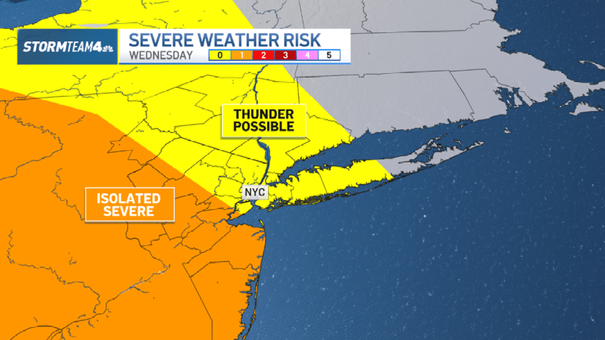 Storm forecast: Rain, high winds in NYC weather Wednesday – NBC New York