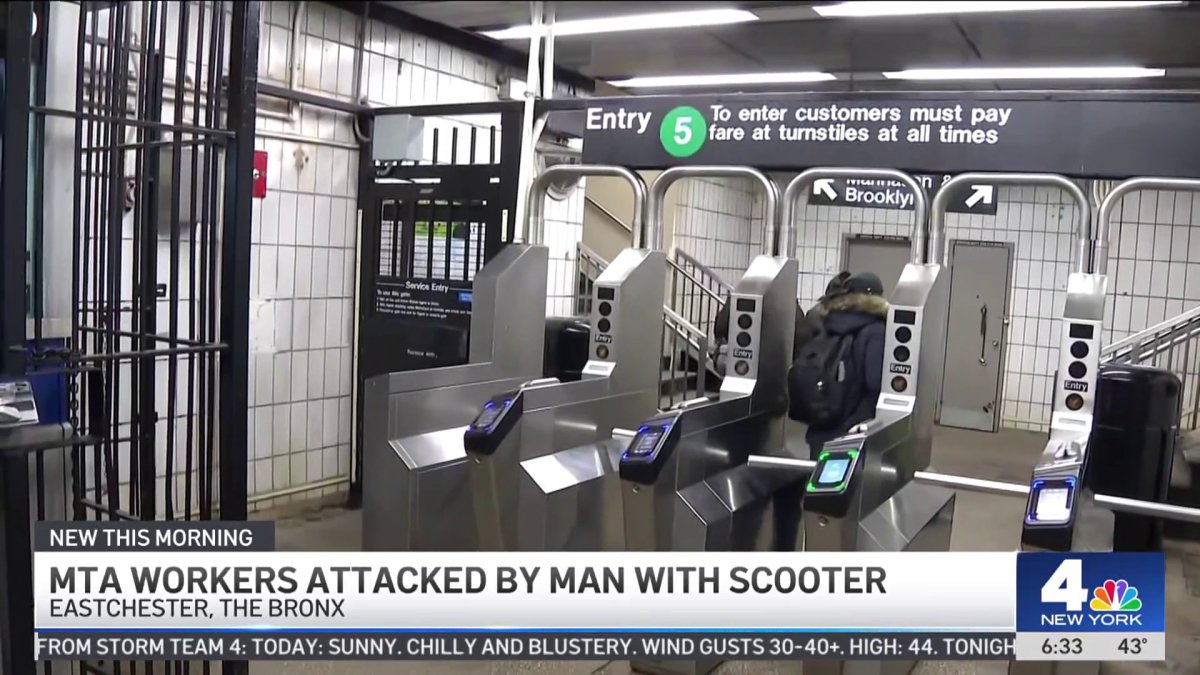 MTA workers attacked by man with scooter in the Bronx – NBC New York