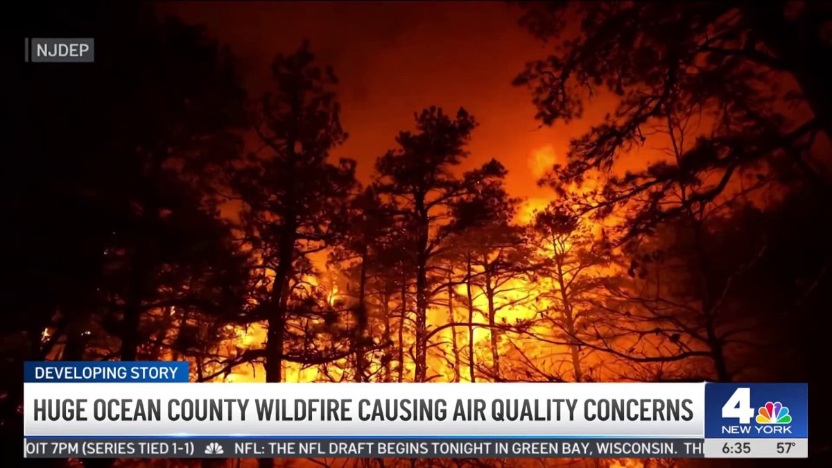 Huge Ocean County wildfire causing air quality concerns – NBC New York