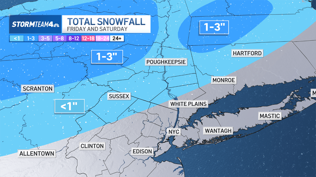 NY, NJ could see snow Saturday morning: See 10-day temp forecast – NBC ...