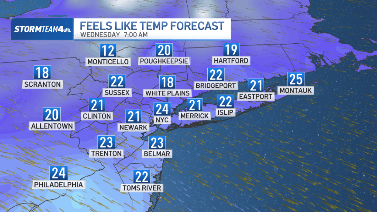 NYC weather forecast shows below freezing temperatures Wednesday – NBC ...