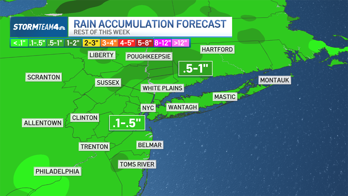 More rain expected for NYC area into weekend: See full forecast – NBC ...