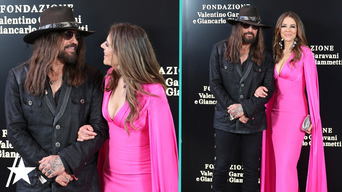 Elizabeth Hurley and Billy Ray Cyrus make red carpet debut together in ...