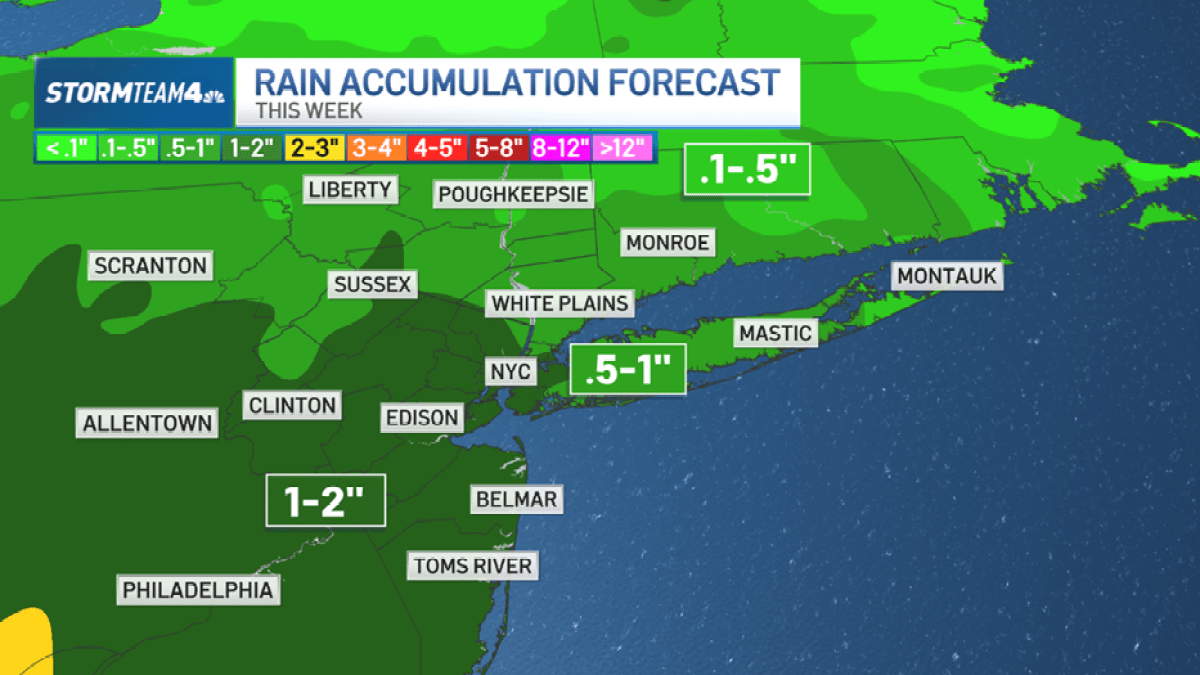 NYC weather: Forecast is rainy all week – NBC New York