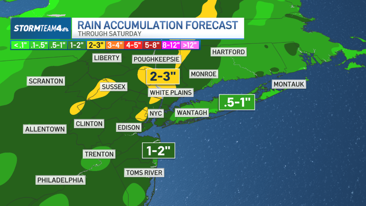 Friday forecast calls for more rain late and into the weekend – NBC New ...