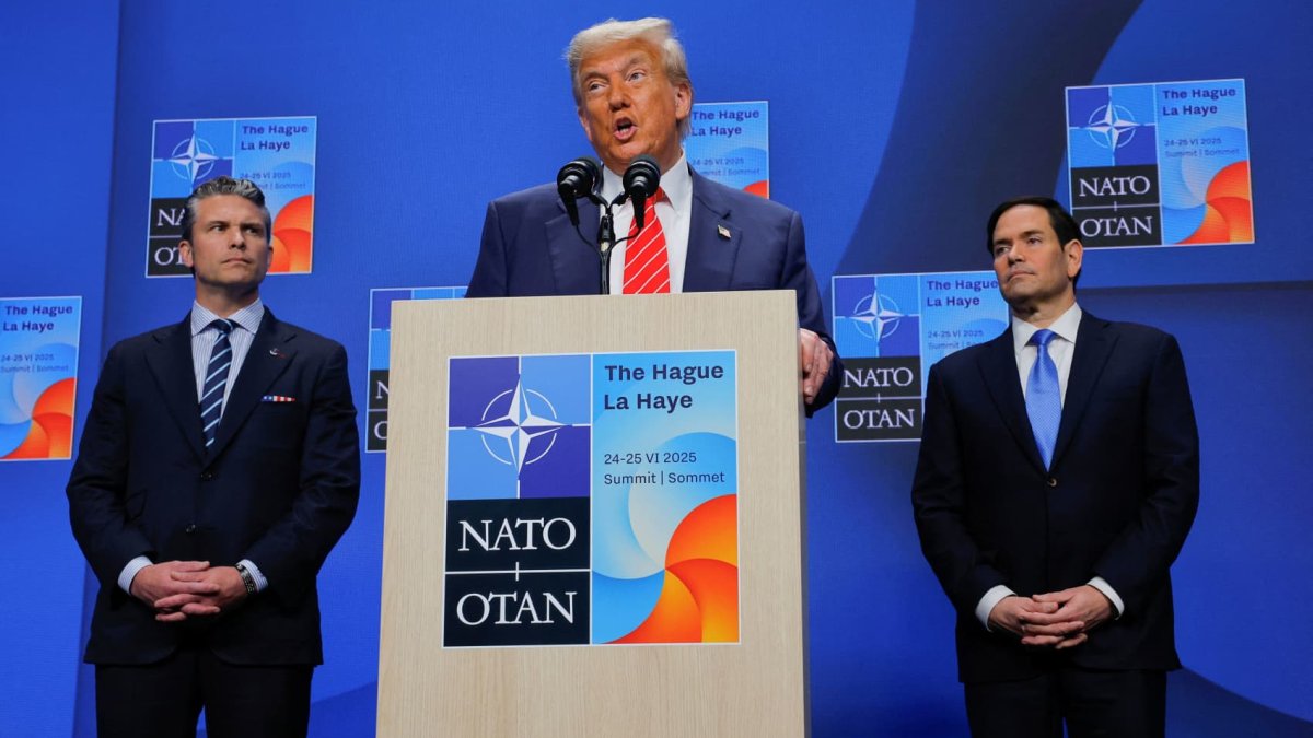 Trump speaks at NATO press conference – NBC New York