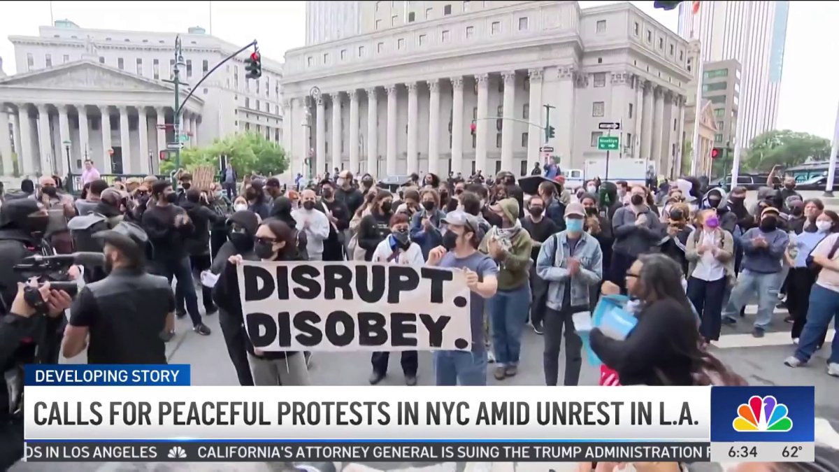 Calls for peaceful protests in NYC amid unrest in LA – NBC New York