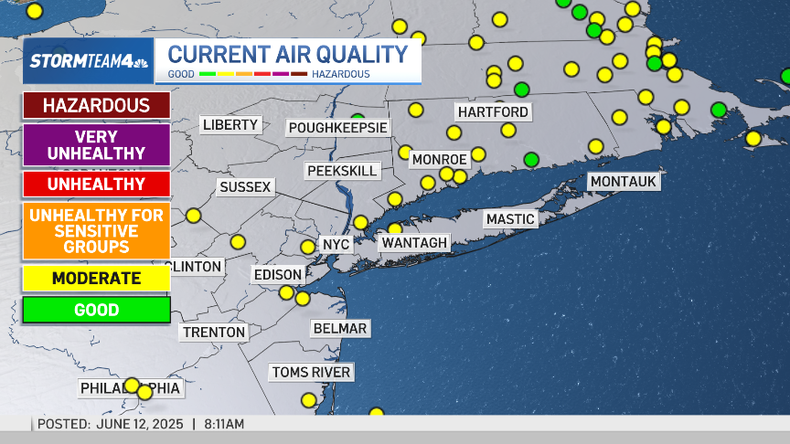 Air quality forecast for New York City on Thursday – NBC New York