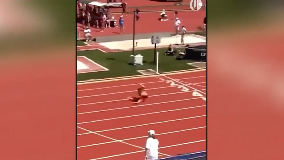 Teen track star trips, somersaults over finish line – NBC New York