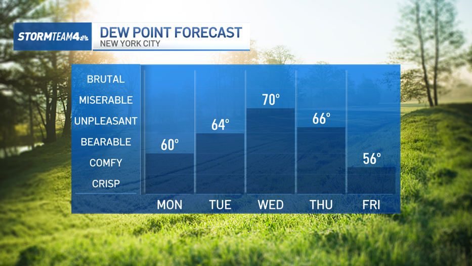 NY weather forecast: Humidity climbs, weekend looks dry – NBC New York