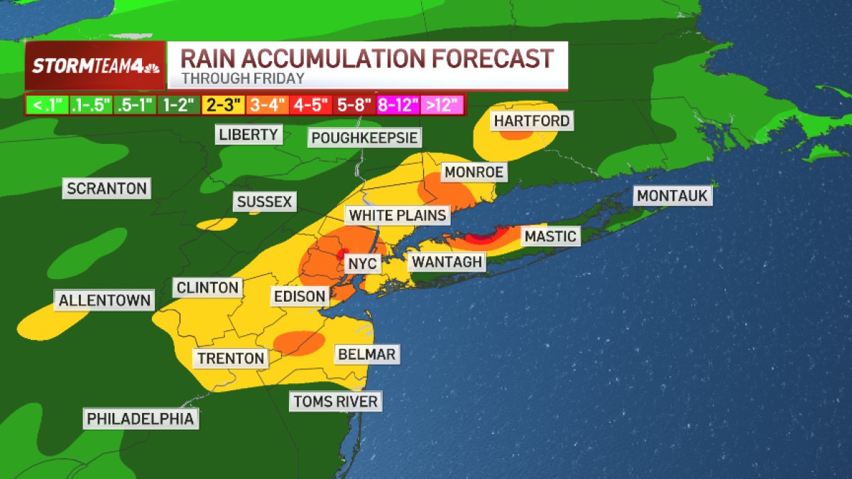 NYC flood watch issued; forecast calls for heavy rain. See timing – NBC ...