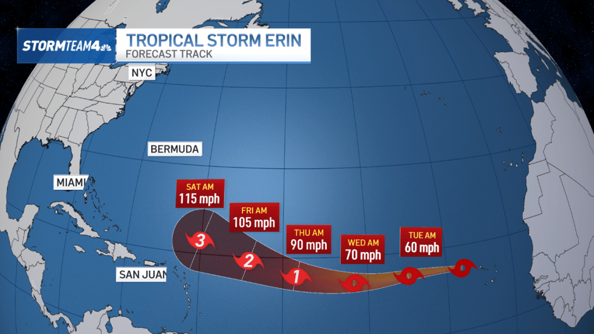 Tropical Storm Erin forms in Atlantic: What it means for NYC area – NBC ...