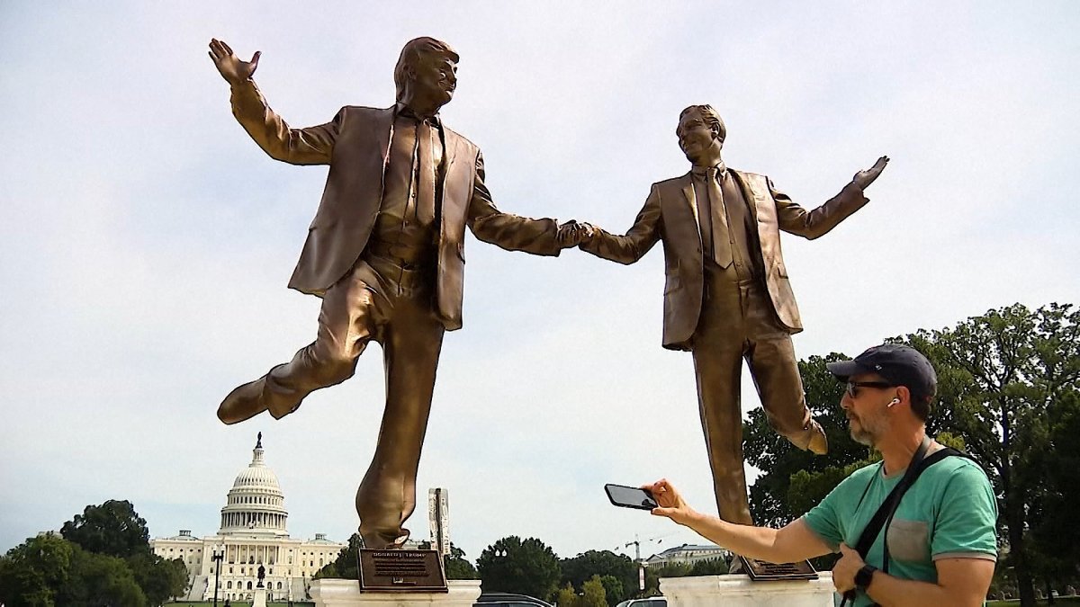 Statue of Trump and Epstein holding hands removed from the D.C. National Mall – NBC New York