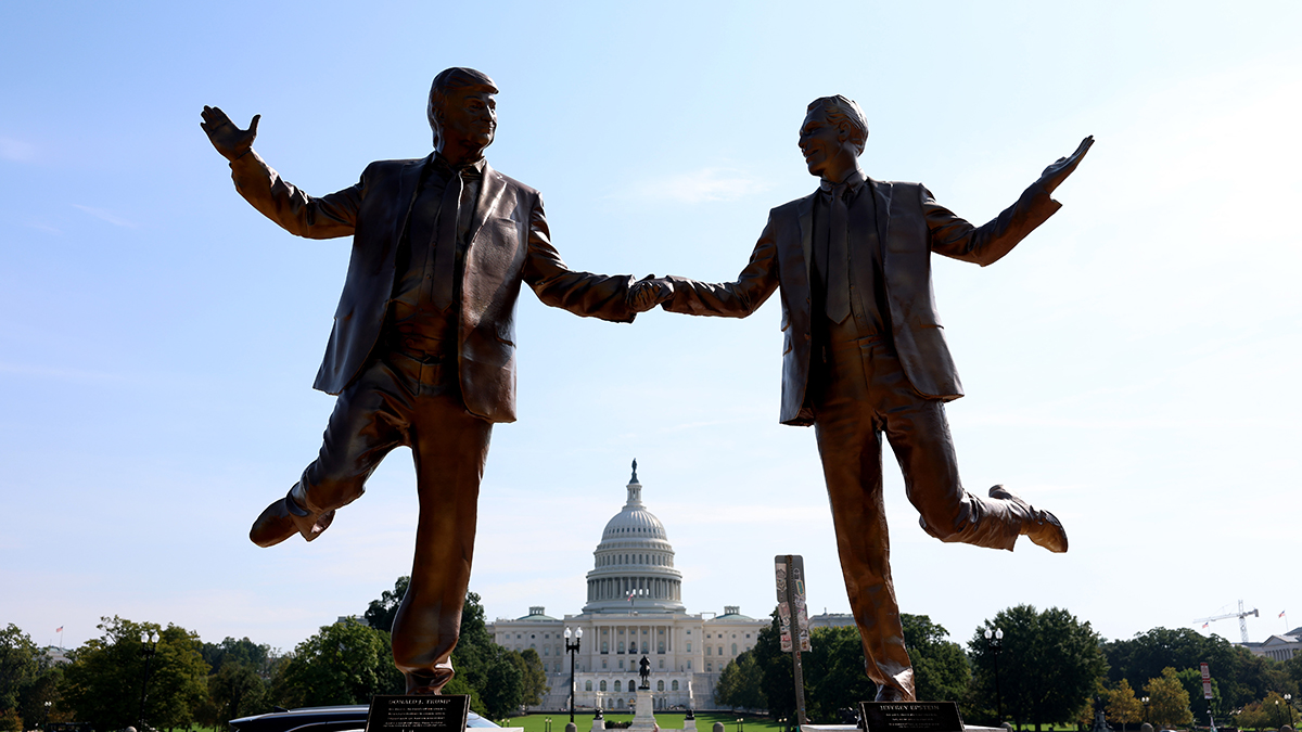 Government removes DC statue of Trump and Epstein holding hands – NBC ...