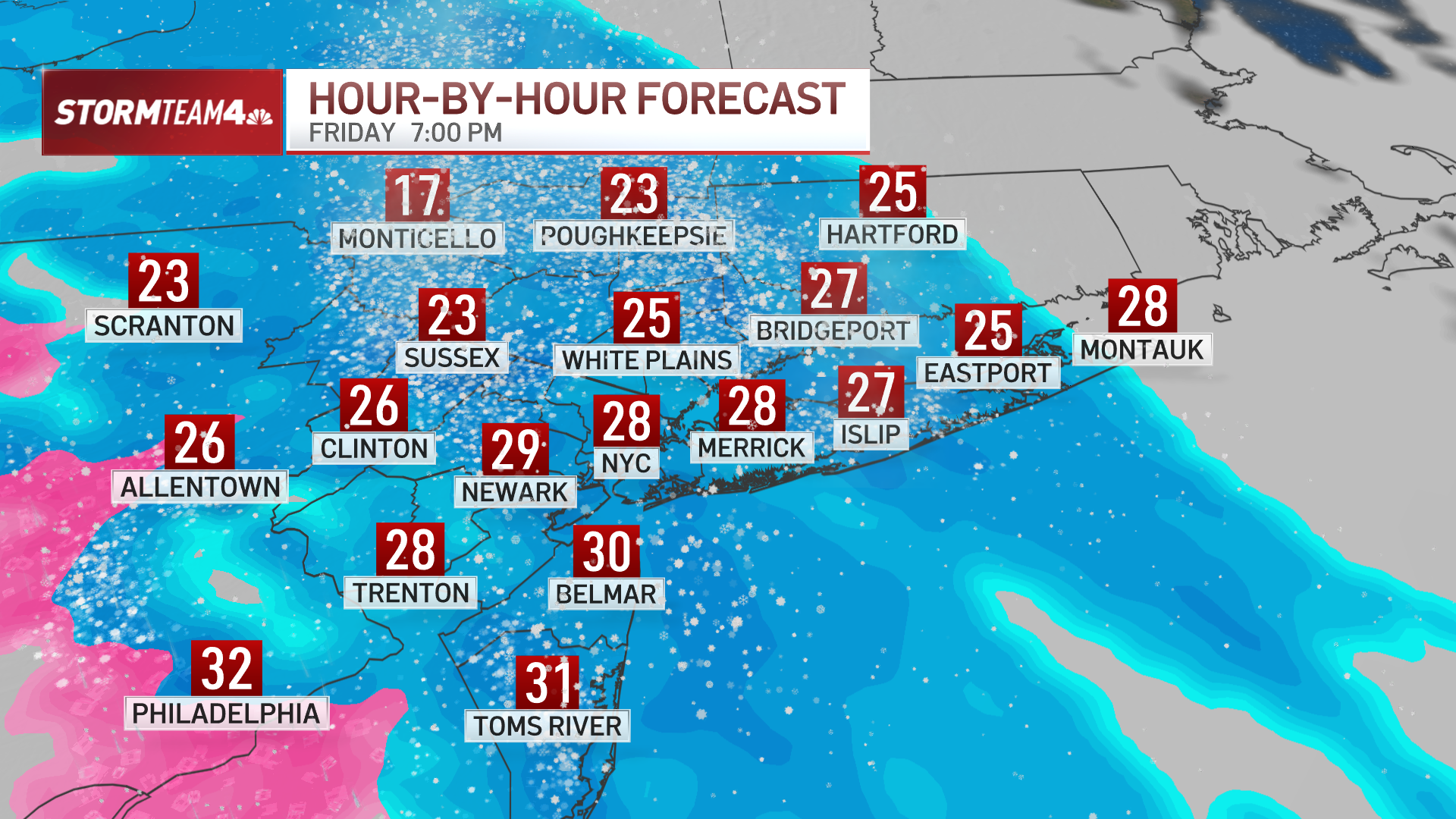 Snow storm weather forecast for NJ, NYC: Up to 5 inches south – NBC New ...