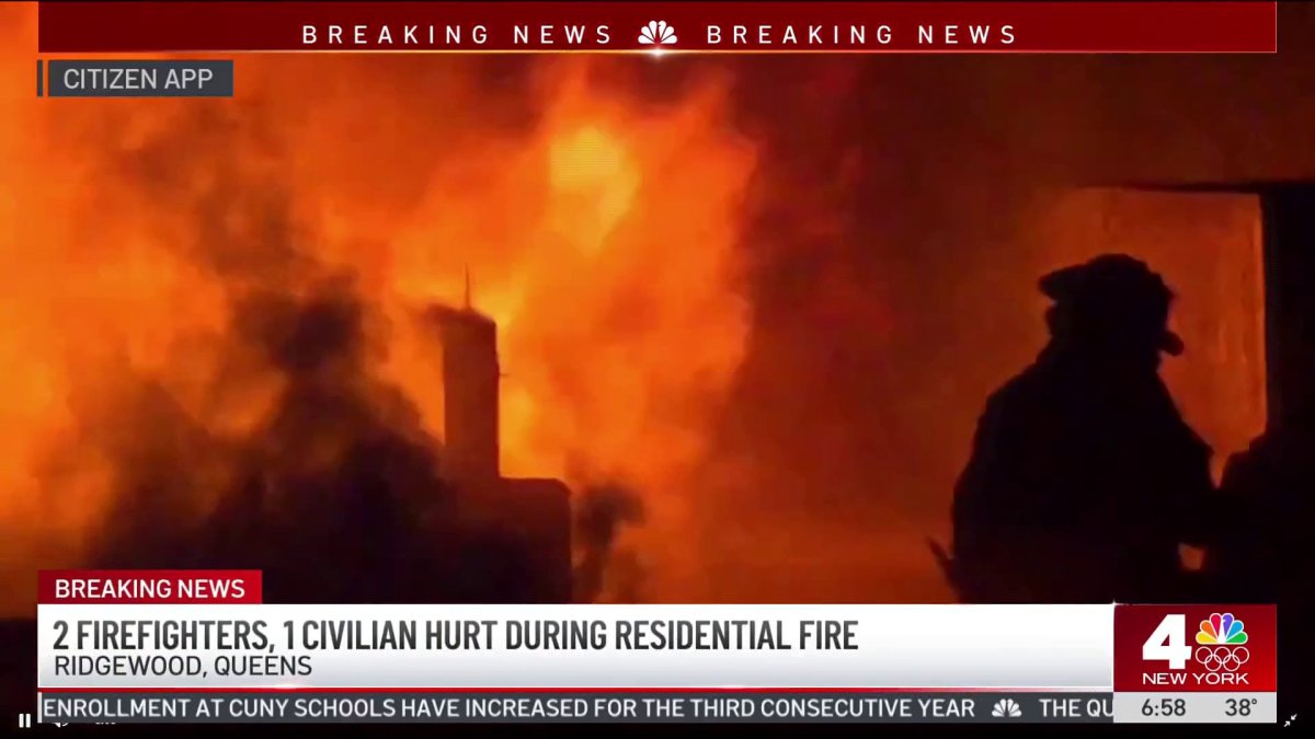 2 firefighters, 1 civilian hurt in huge Queens blaze – NBC New York