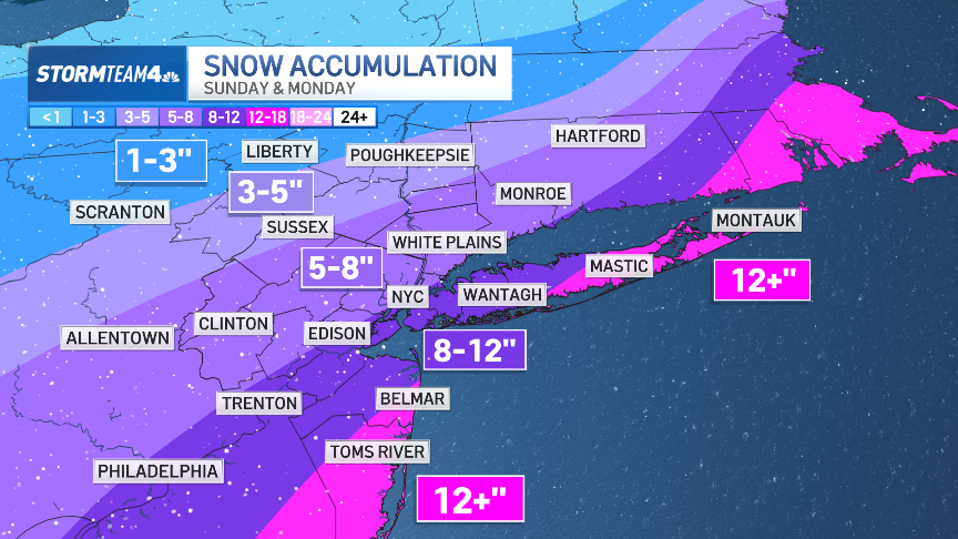 Snowstorm in NYC this weekend? Models show 5-12 inches expected – NBC ...