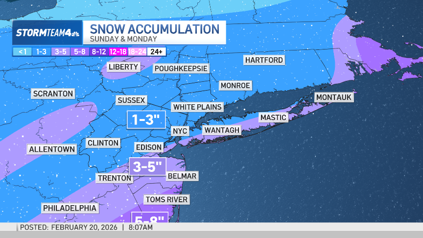 NYC snowstorm weather forecast: How much snow are we getting? – NBC New ...