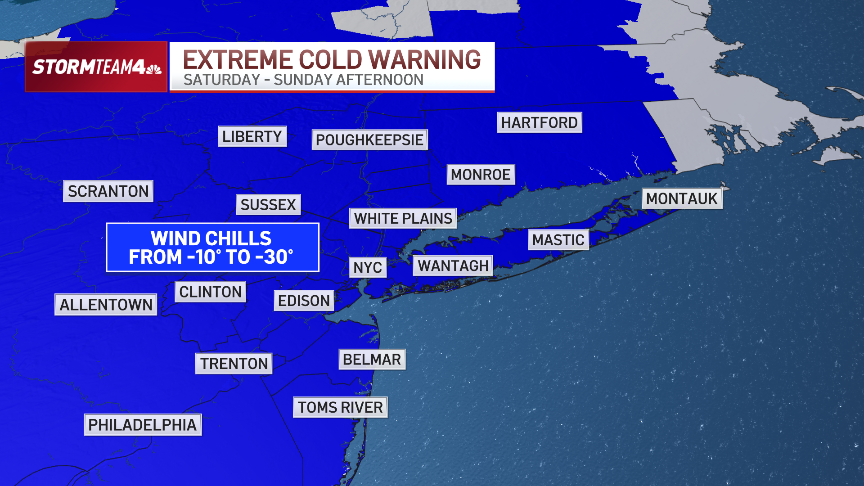 Tri-state under extreme cold warning this weekend – NBC New York