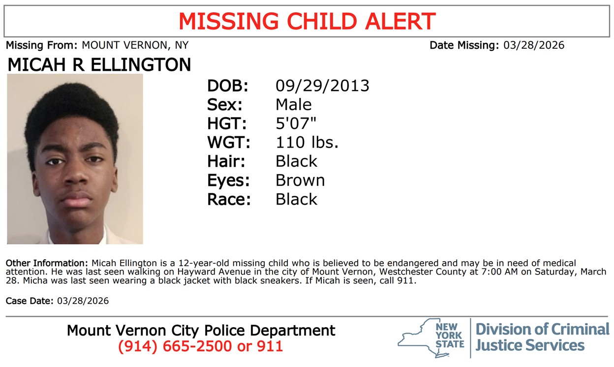 Police searching for missing 12-year-old from Mount Vernon – NBC New York