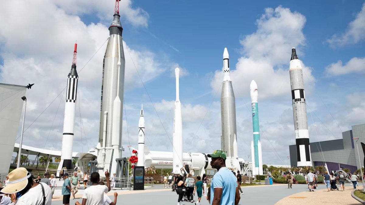 Excited visitors for NASA’s moon launch jockey for prime views – NBC ...
