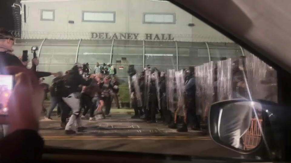Delaney Hall protests: WNBC crew removed from car during tear gas – NBC ...